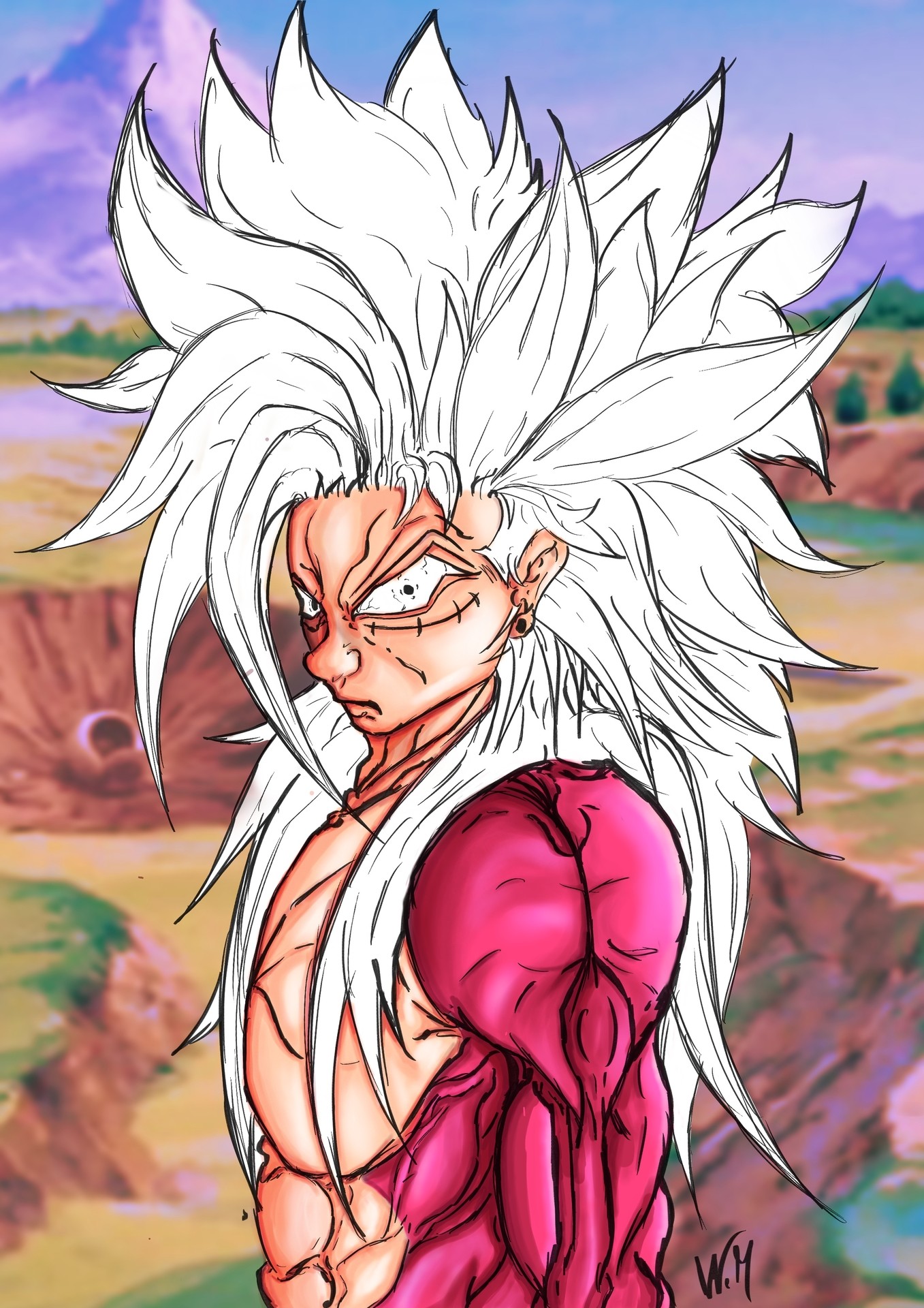 Luffy ssj4 - sonwil974 - Digital Painting .School