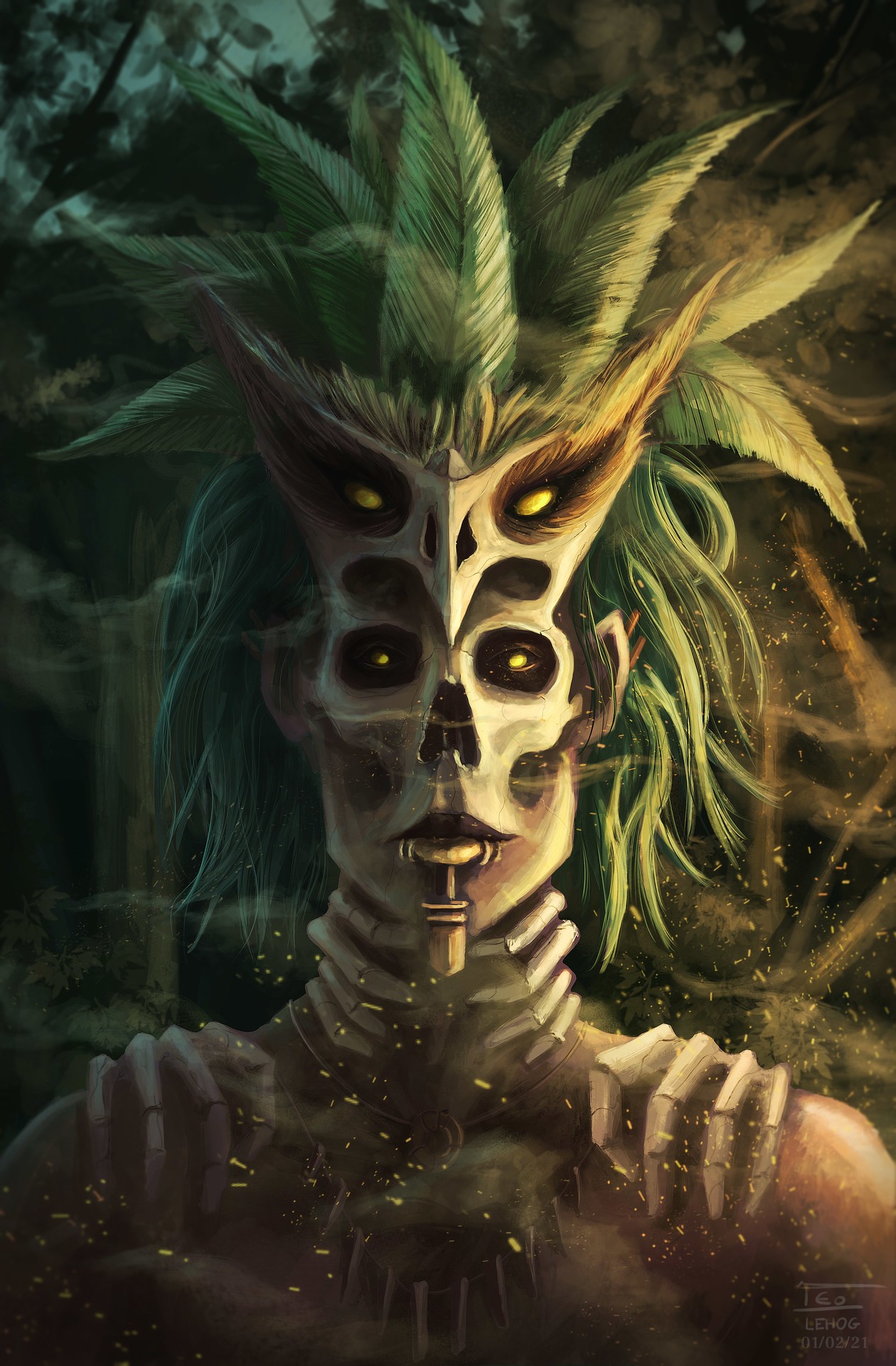 Ah Puch creatuanary - Teo Lehog - Digital Painting .School