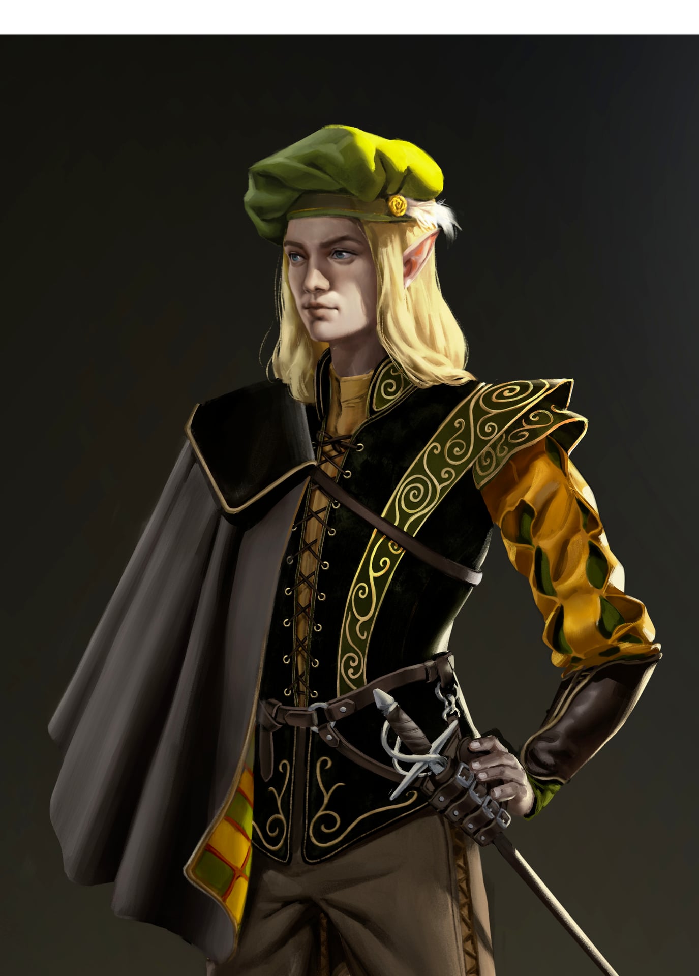 Dnd - elfe bard - skylir - Digital Painting .School