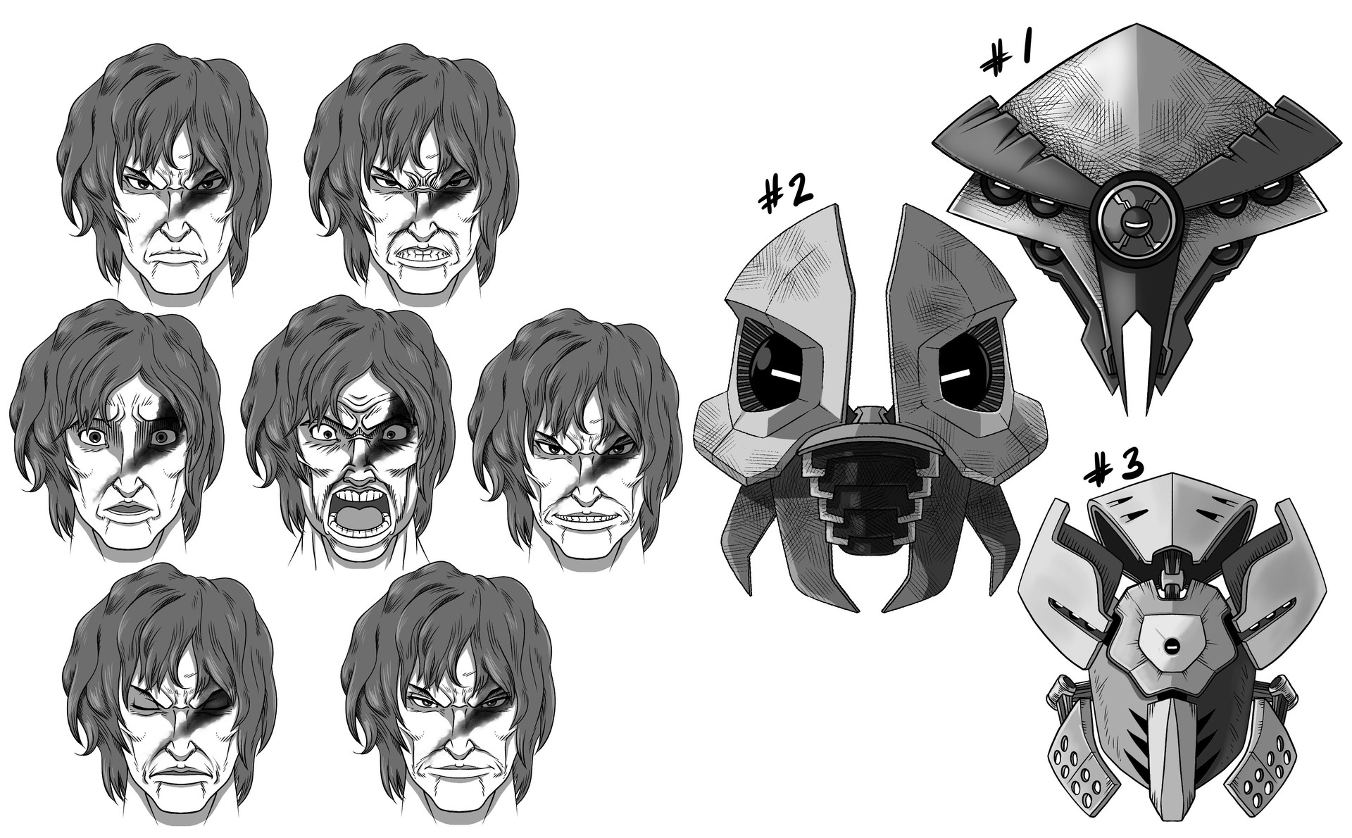 Illustration_alter ego_face - kwarn - Digital Painting .School