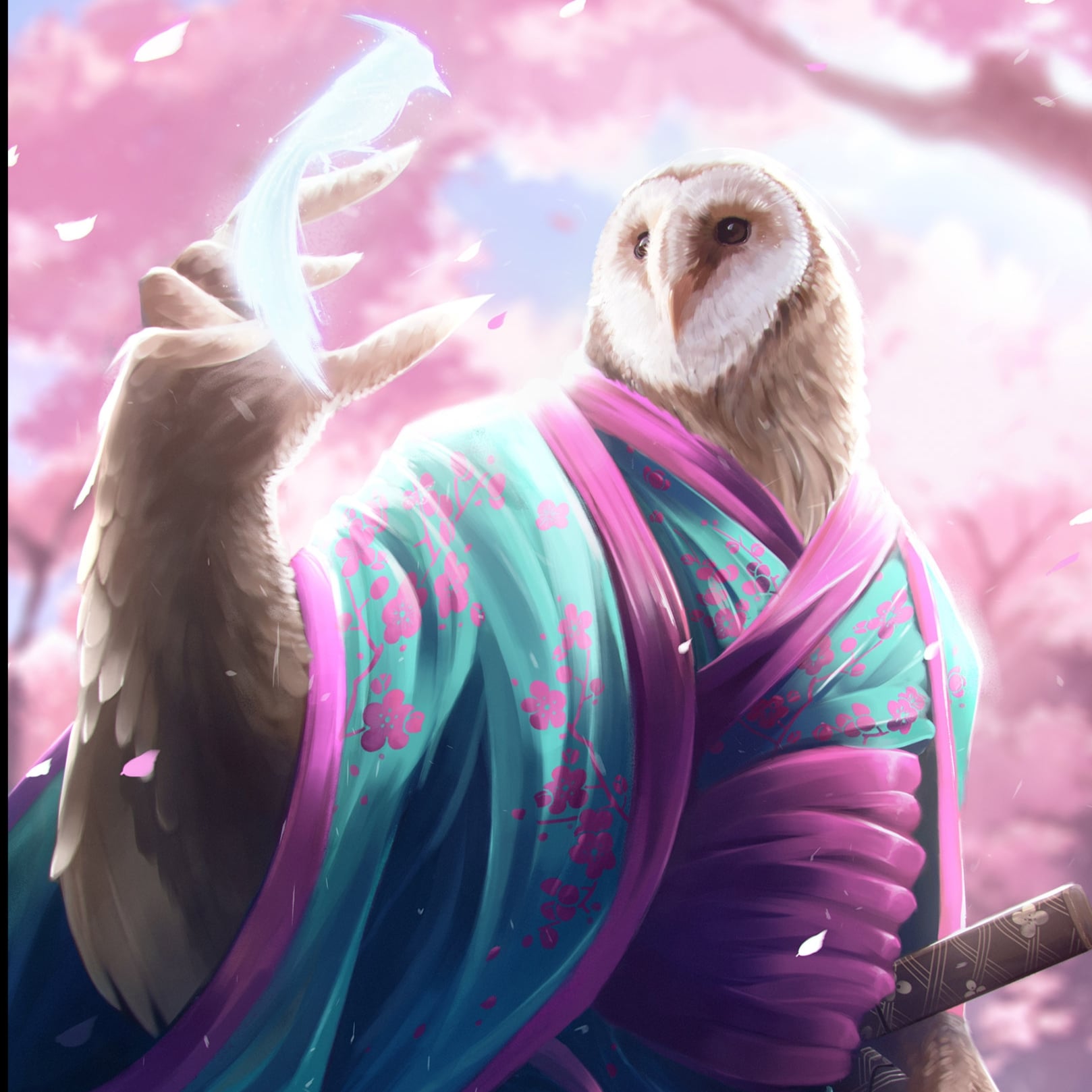 Fukuro Samouraï - floed - Digital Painting .School