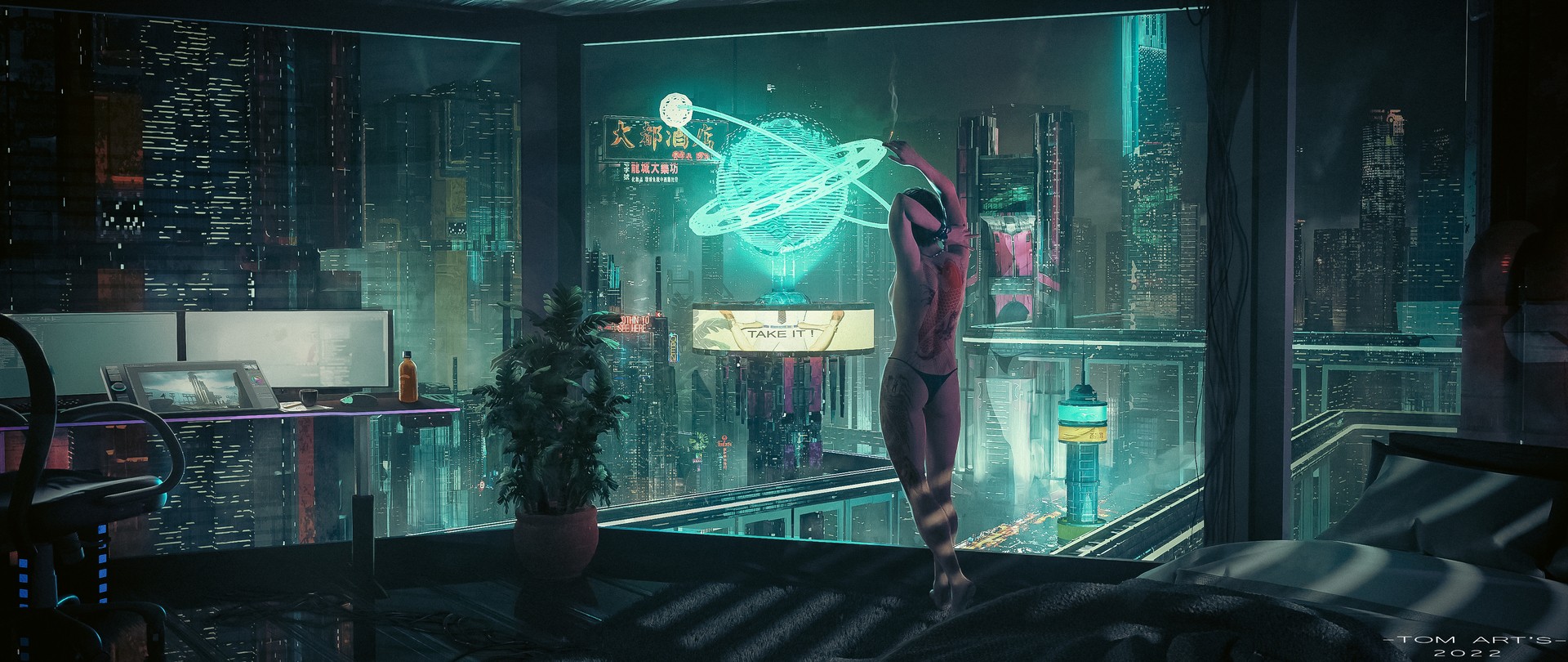 Insomnia... - Toto - Digital Painting .School