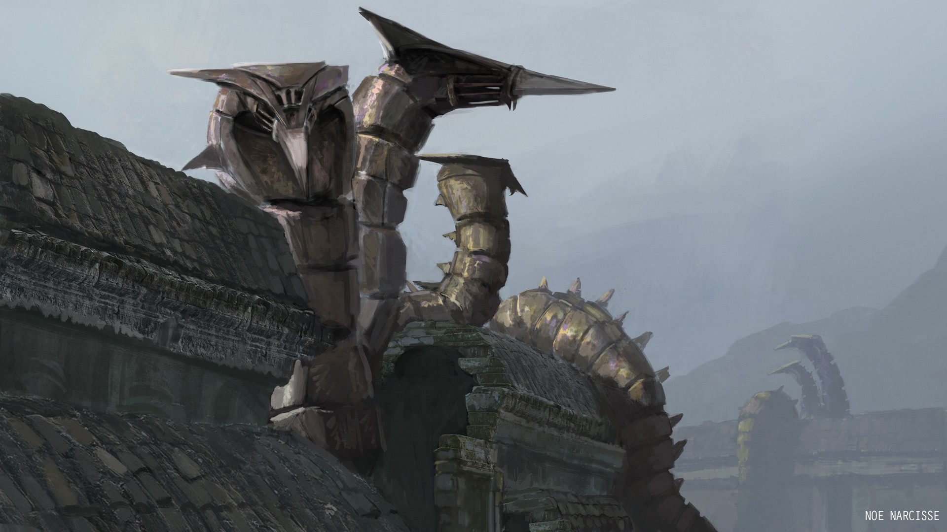 snake-mech-final-concept-illu - Petignome - Digital Painting .School