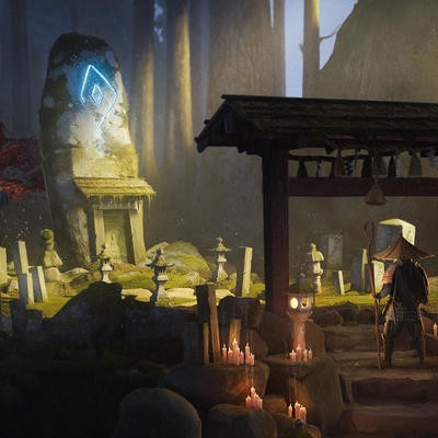 Mysterious stone... - Toto - Digital Painting .School