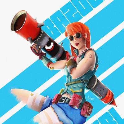 Bazooka girl - JonathanRodriguez - Digital Painting .School