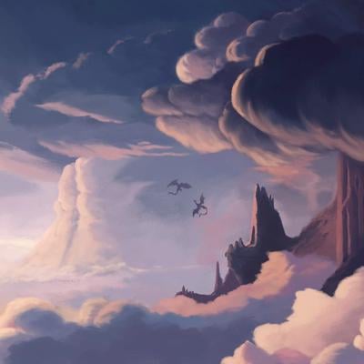 Celestial walk - Joy - Digital Painting .School