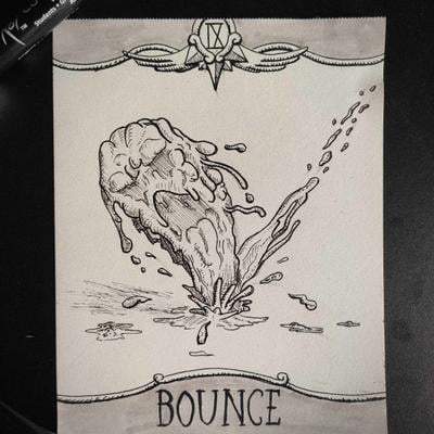 Inktober 2023 IX Bounce - AlexSuperDark - Digital Painting .School