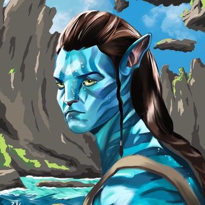 Portrait Jake Sully Avatar - Kazuro Creations - Digital Painting .School