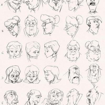 Exercice de têtes cartoon - Davart - Digital Painting .School