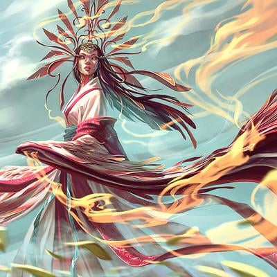 Suzahu, the Peacock Queen - Asur Misoa - Digital Painting .School