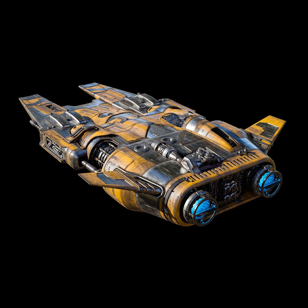 Light Interceptor Spaceship - Layout - Quentin - Digital Painting .School